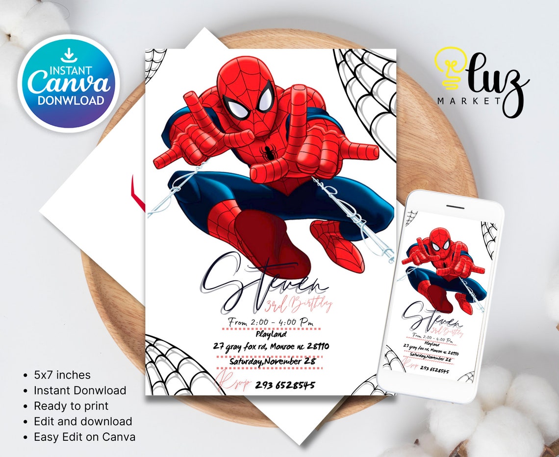 Spidey Invitation Spidey and His Amazing Friends Birthday Party Invite ...
