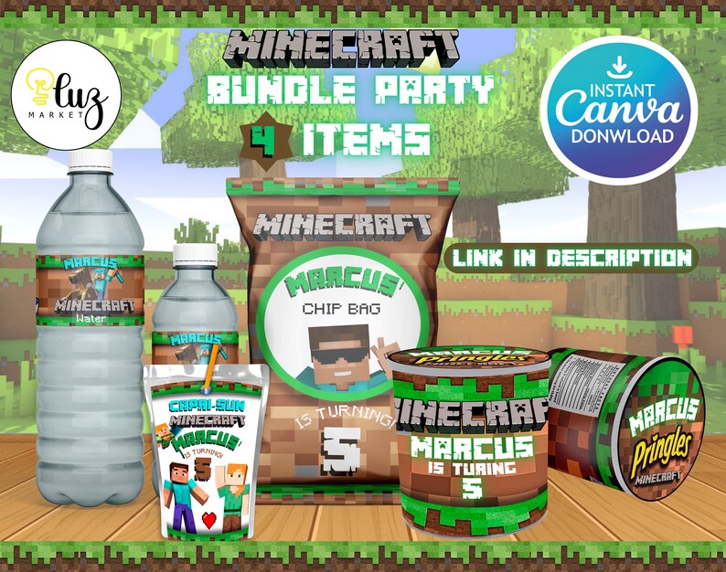 Minecraft Bundle Party, Minecraft Birthday Bundle Party, Minecraft ...
