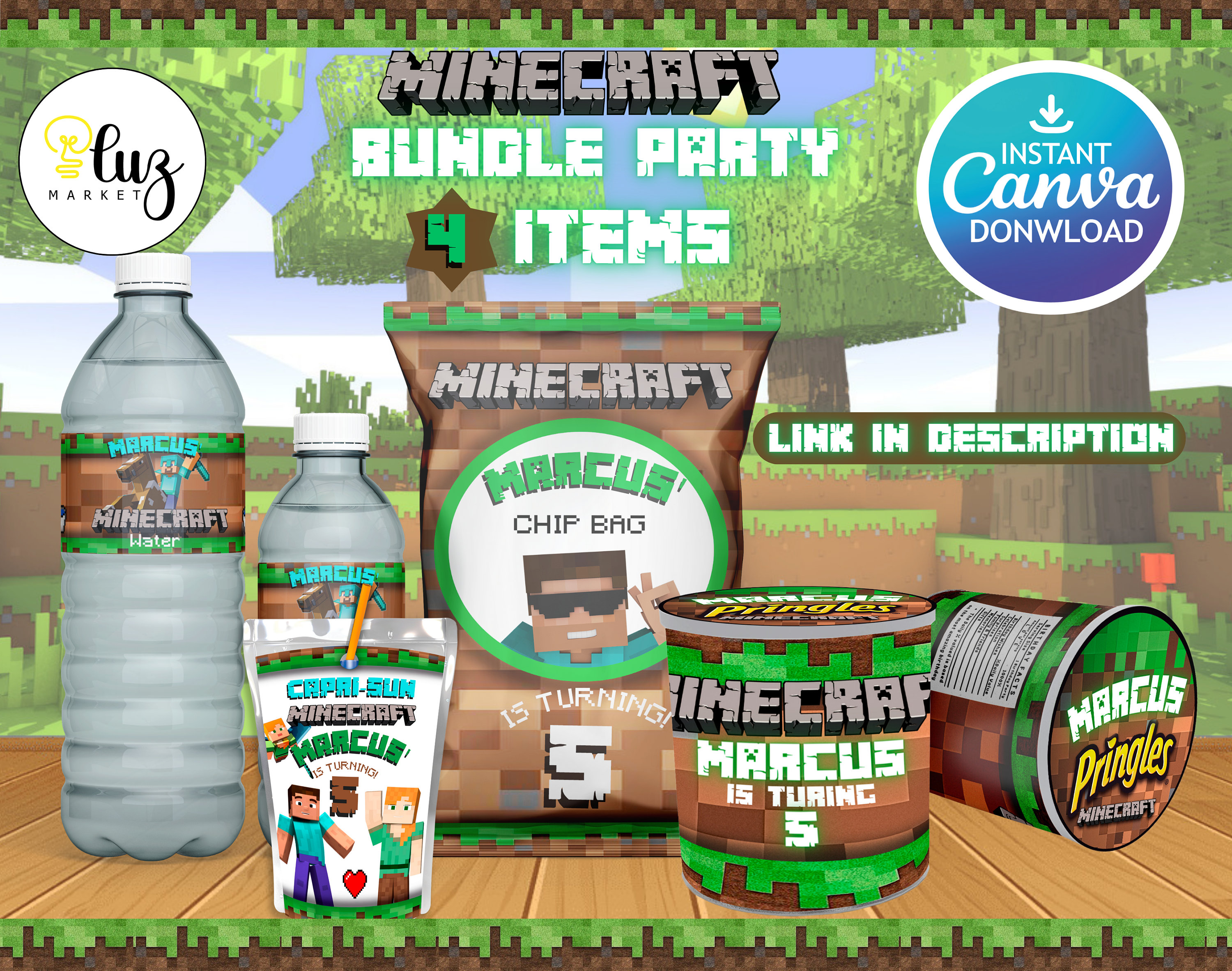 Minecraft Bundle Party, Minecraft Birthday Bundle Party, Minecraft ...