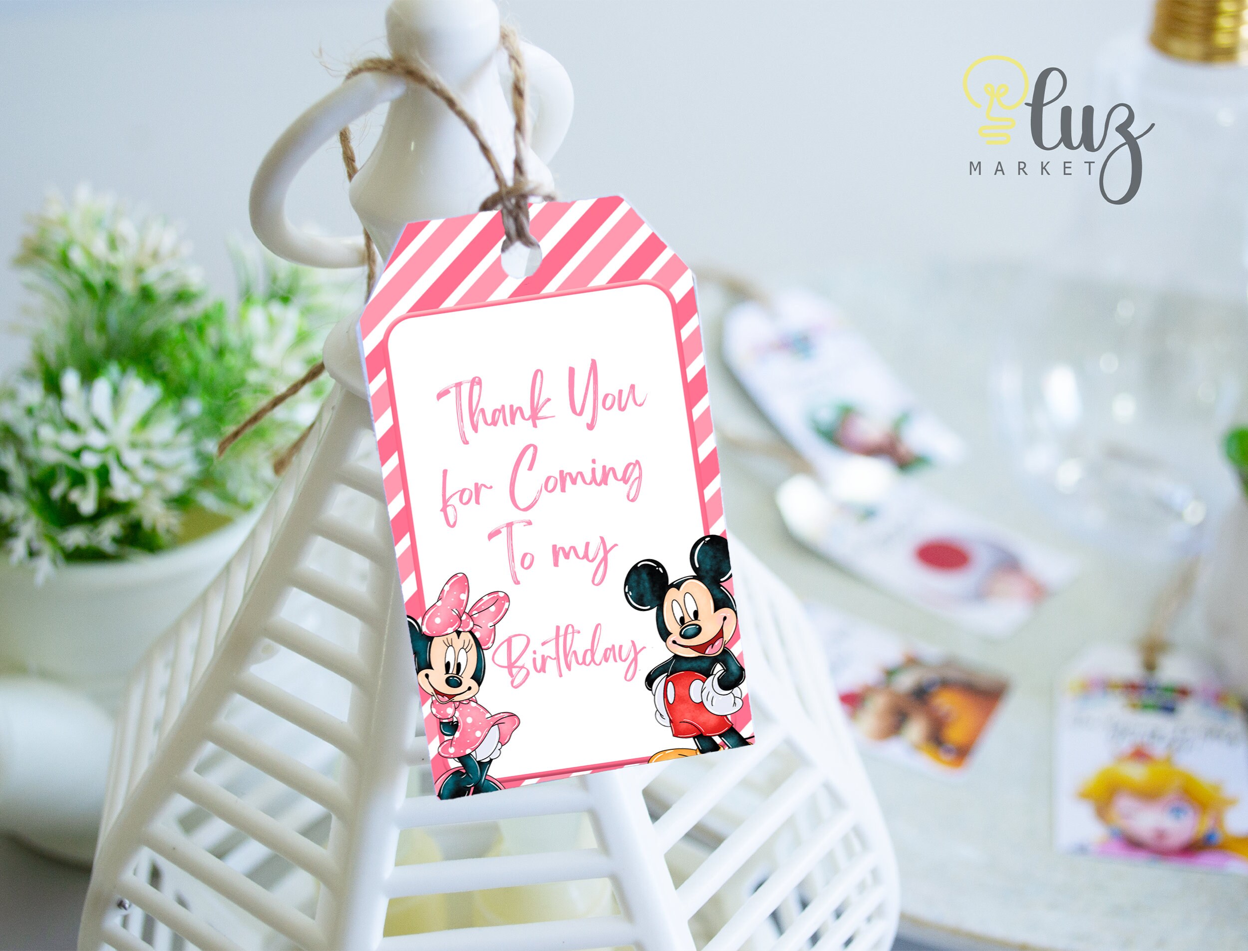 Kids Birthday Thank You Tag Favor Tag Gift Tag Birthday Party Decor ...