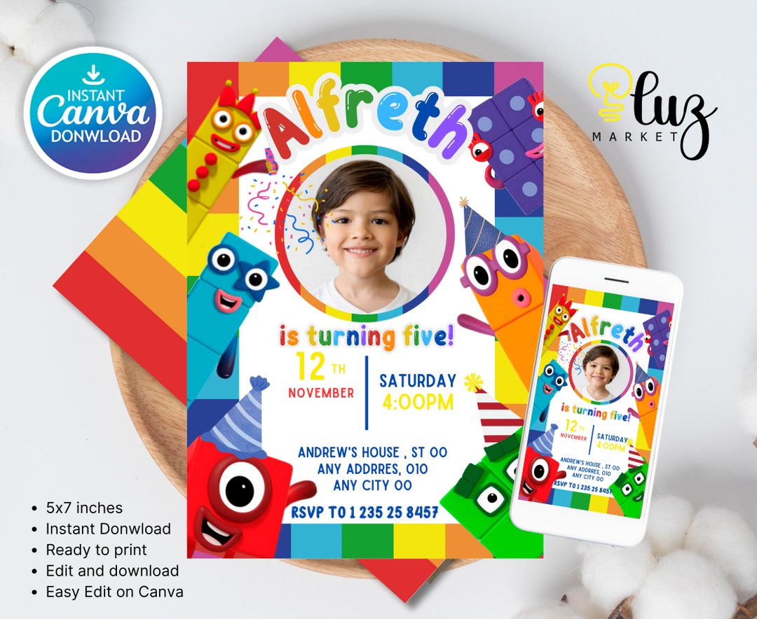 Numberblocks Invitation Number Blocks Invitation Numberblocks Birthday ...