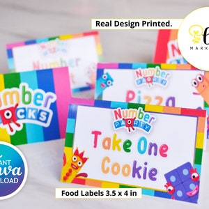 Numberblocks Food Labels Instant Digital Download Different Characters ...