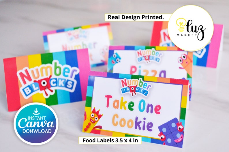 Numberblocks Food Labels Instant Digital Download Different Characters ...