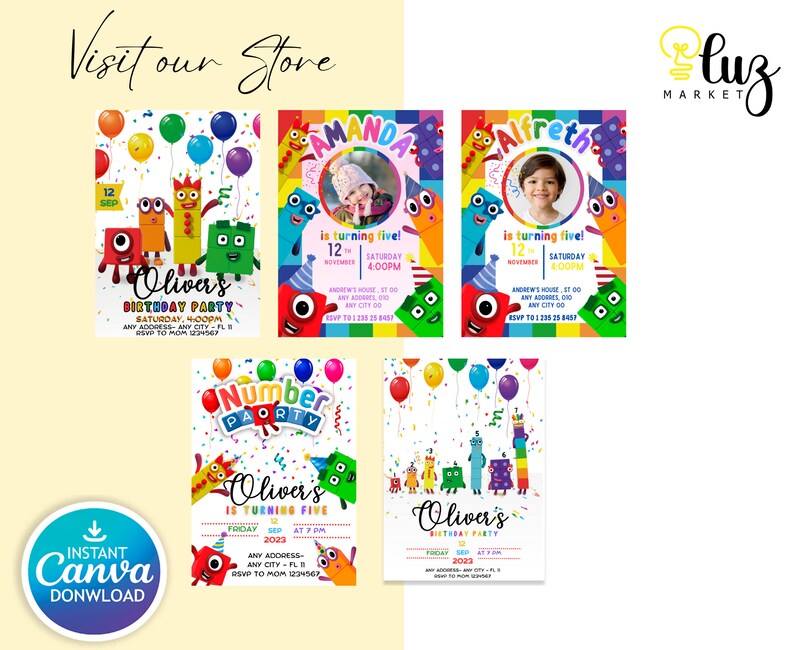 Numberblocks Invitation Number Blocks Invitation Numberblocks Birthday ...