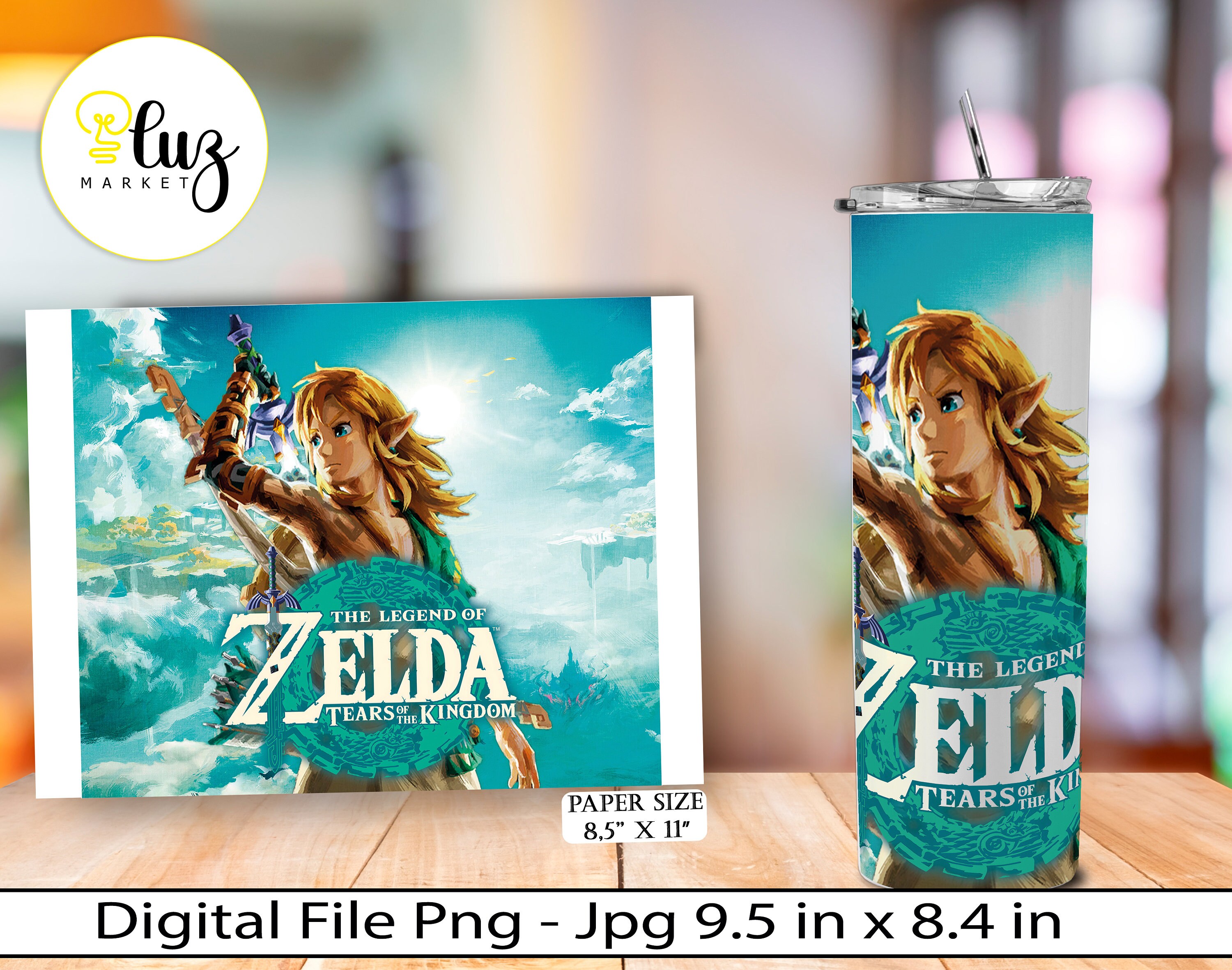 The Legend of Zelda 20oz Skinny Tumbler Sublimation Design Digital ...