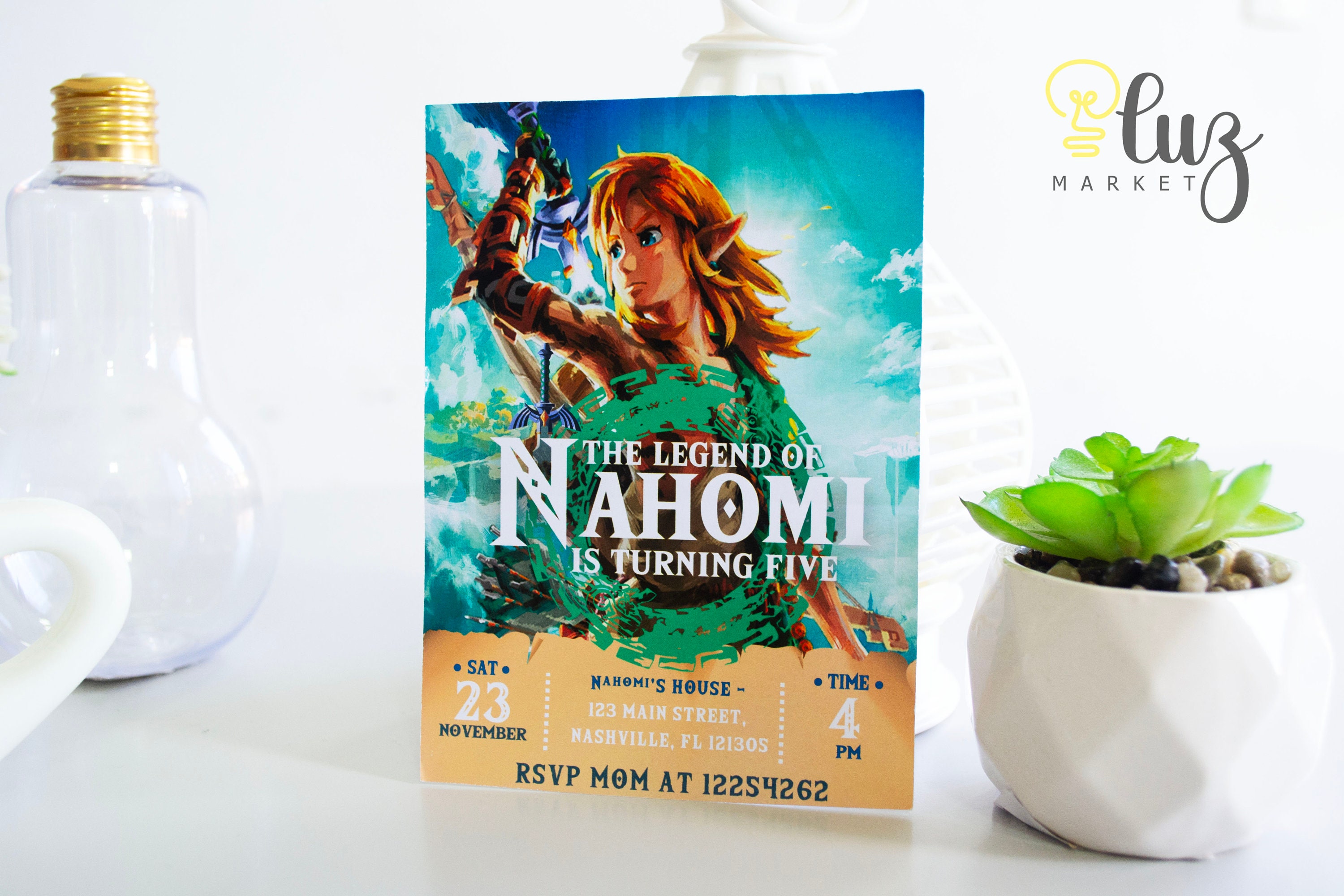 The Legend of Zelda Birthday Invitation Design Digital Download,zelda ...