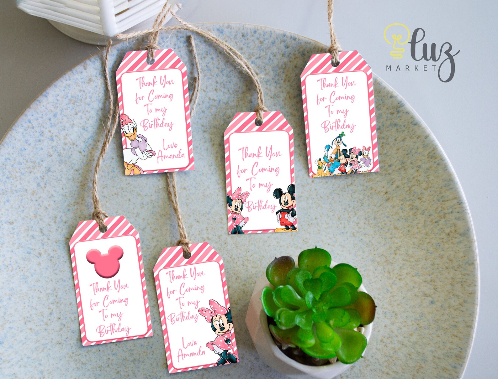 Kids Birthday Thank You Tag Favor Tag Gift Tag Birthday Party Decor ...