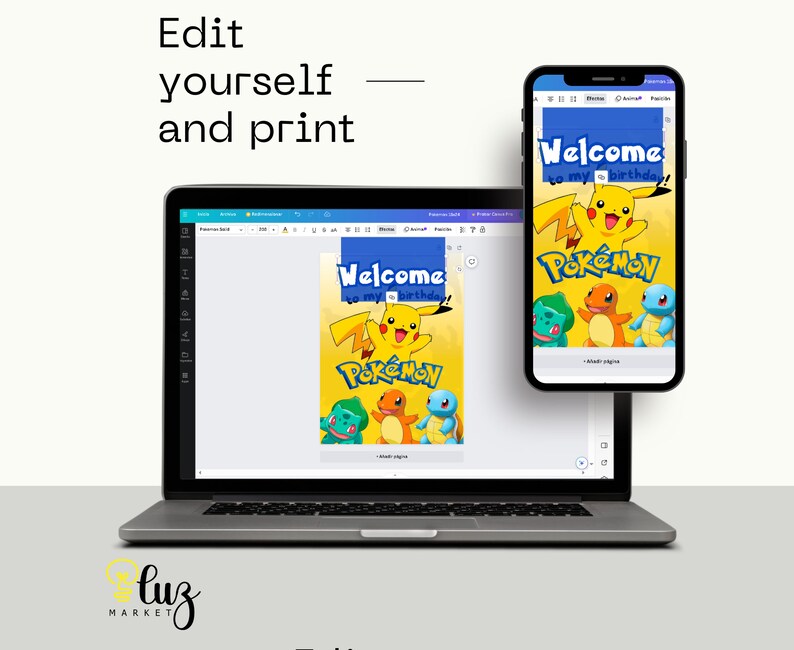 Pikachu Birthday Welcome Sign, Poke Custom Birthday Welcome Sign ...