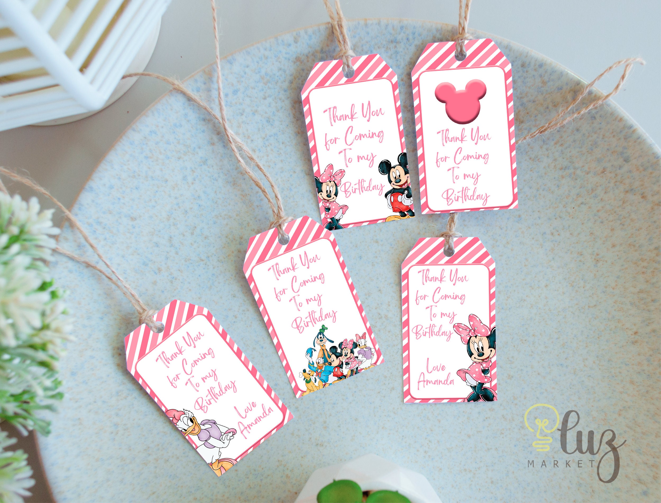 Kids Birthday Thank You Tag Favor Tag Gift Tag Birthday Party Decor ...