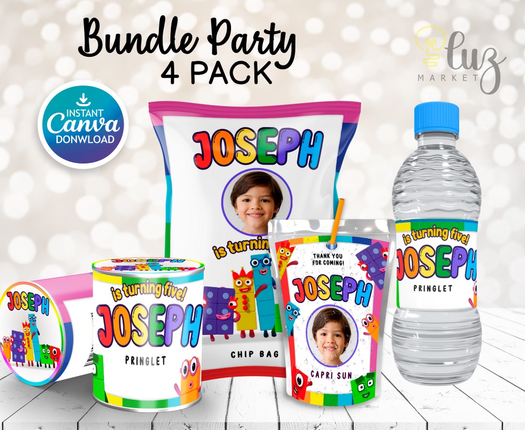 Numberblocks Birthday Party Bundle - Party Treats - Chip Bag - Capri ...