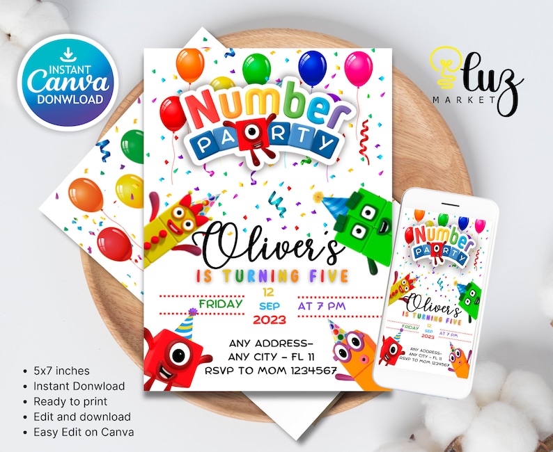 Numberblocks Invitation Number Blocks Invitation Numberblocks Birthday ...