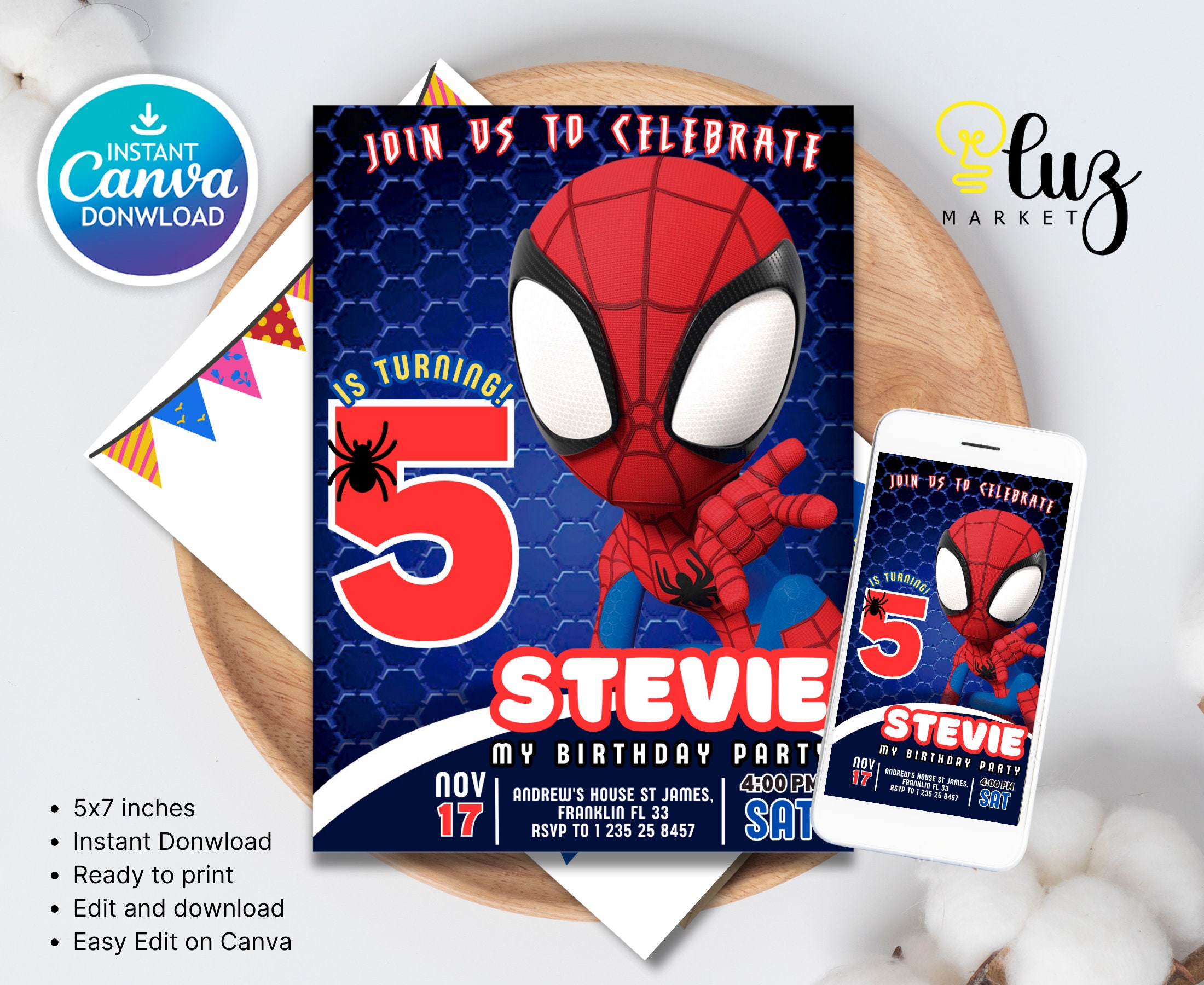 Spidey Invitation Spidey and His Amazing Friends Birthday Party Invite ...