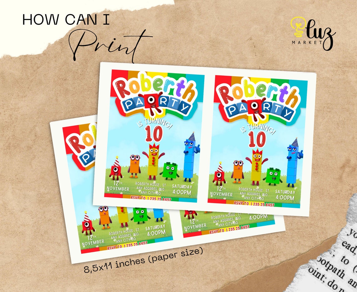 Numberblocks Invitation Number Blocks Invitation Numberblocks Birthday ...