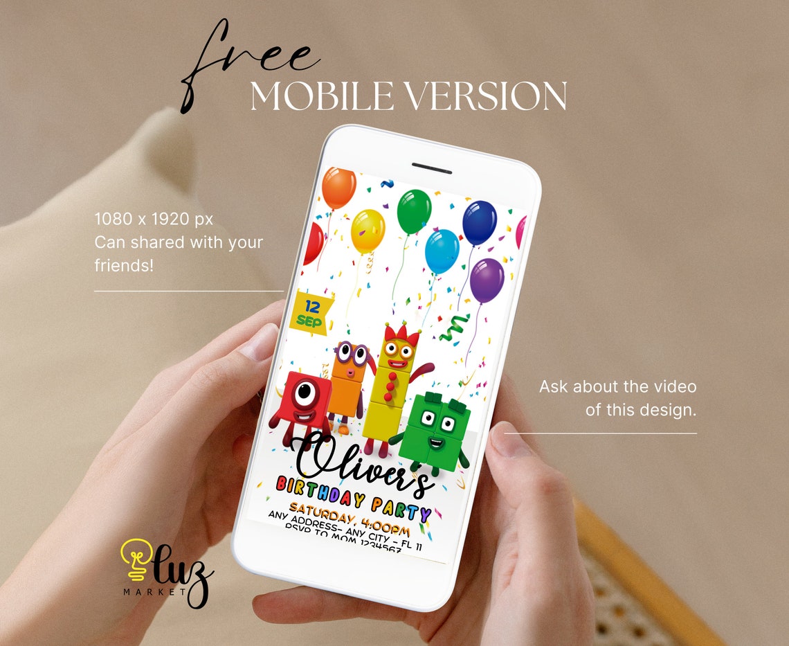 Numberblocks Invitation Number Blocks Invitation Numberblocks Birthday ...