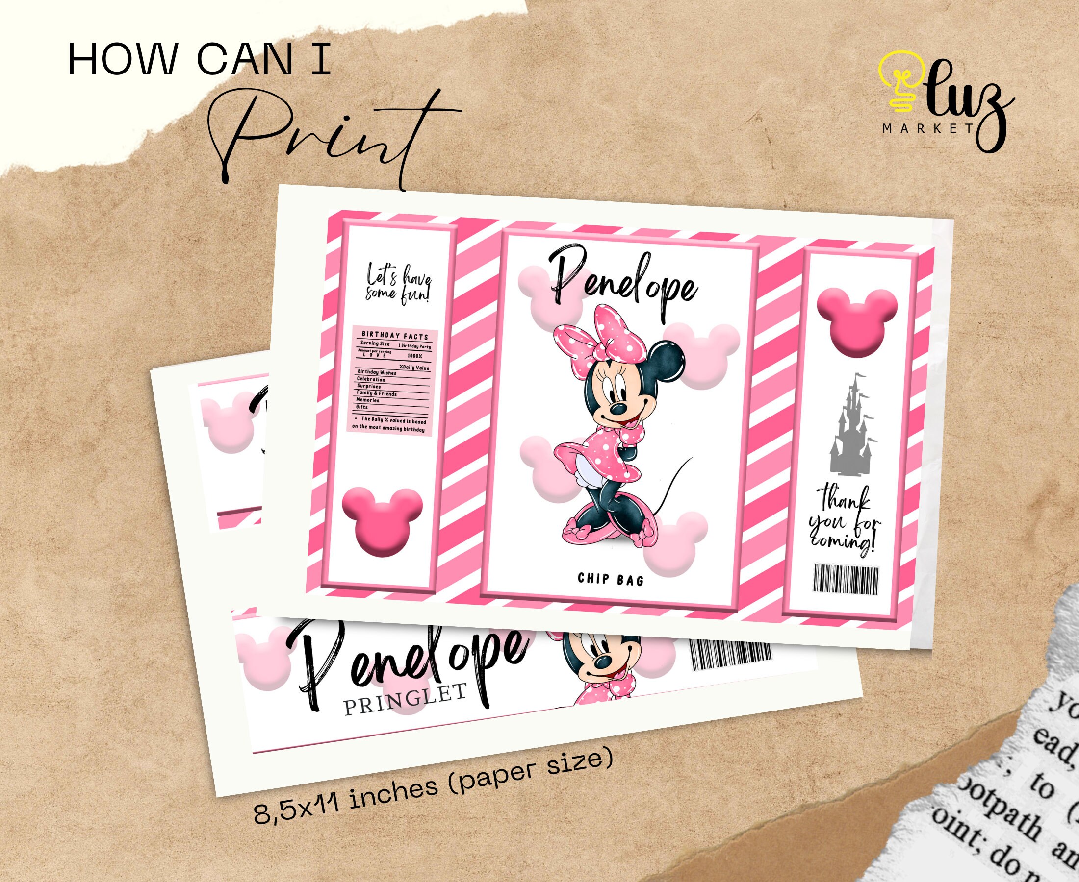 Minnie Mouse Pink Party Package, Minnie Mouse Pink Birthday Printables ...
