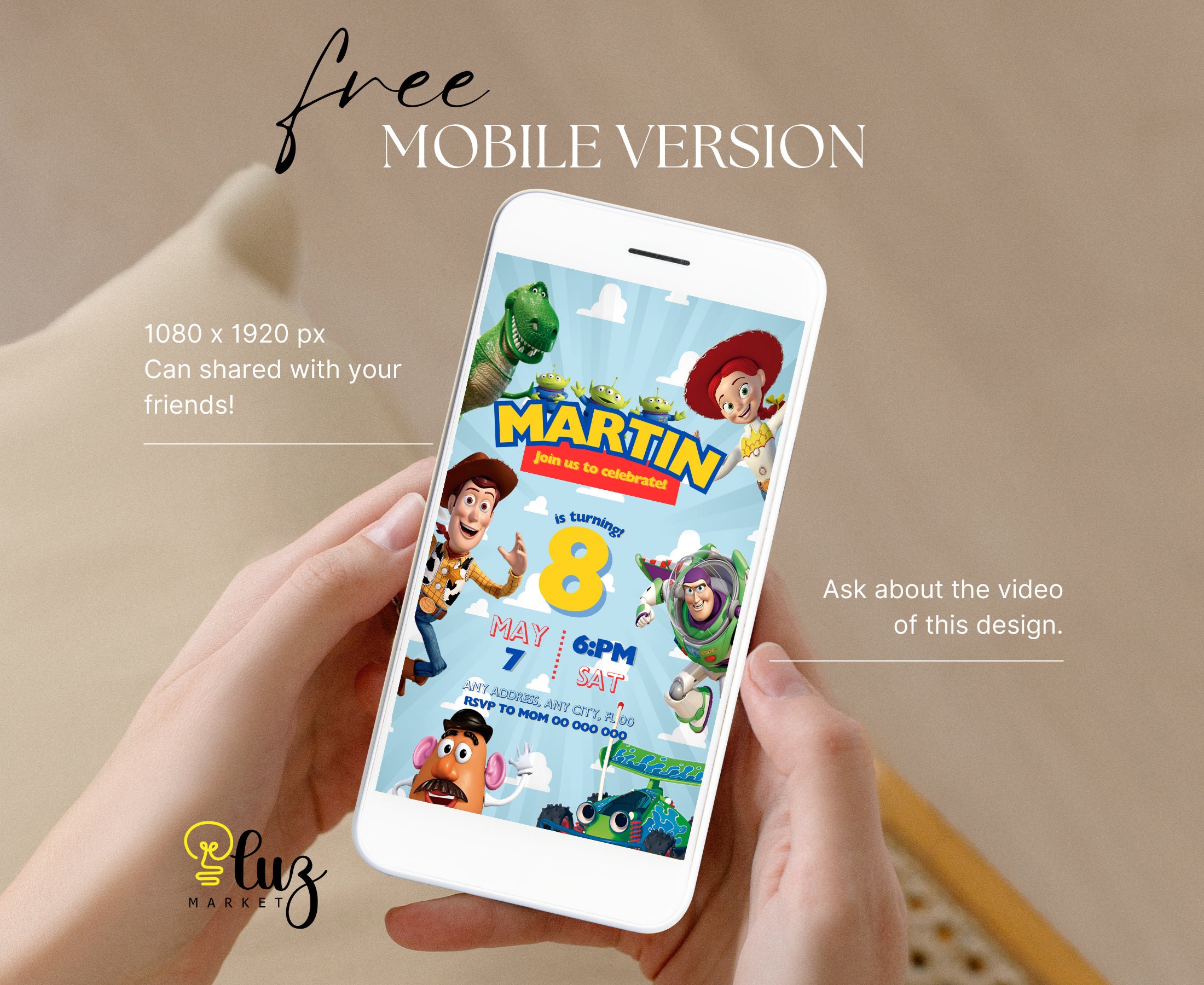 Editable Toy Story Invitation, Toy Story Birthday, Party Buzz Lightyear ...