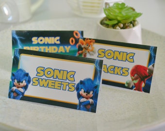 Sonic Food Label, Sonic Birthday Food Tent, Food Cards, Instant ...