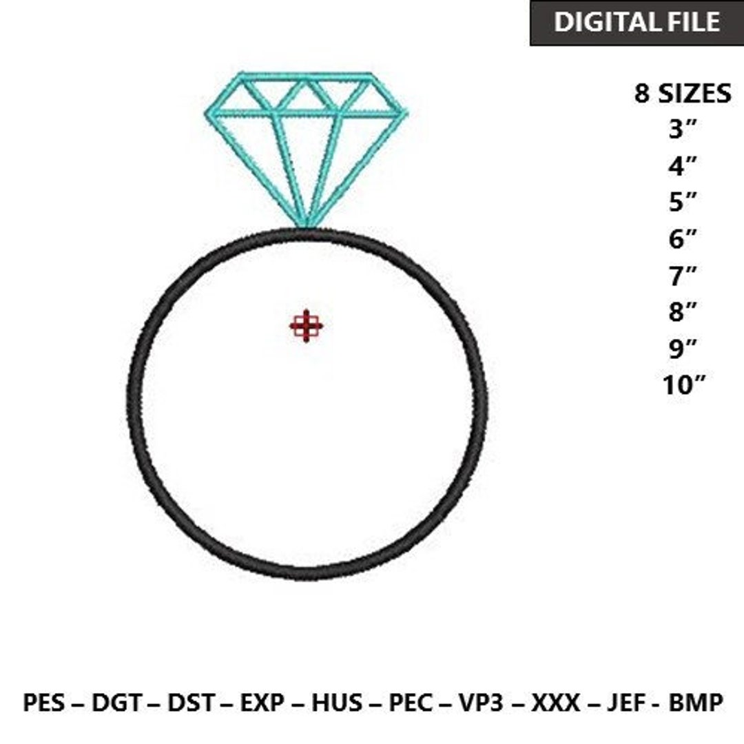 Engagement Ring Frame, Embroidery Design, Machine Files, Dst, Pes - Etsy