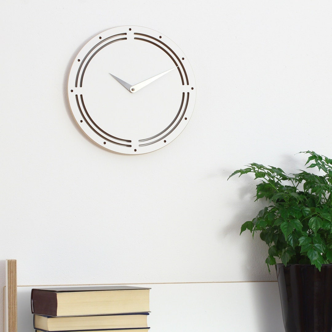 Wall Clock Wood Multiplex White - Etsy
