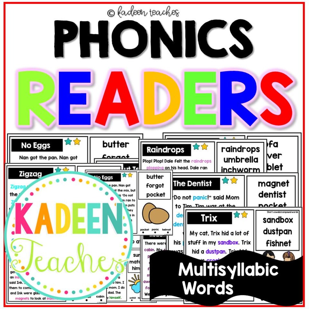 Decodable Phonics Readers- Multisyllabic Words (science of Reading ...