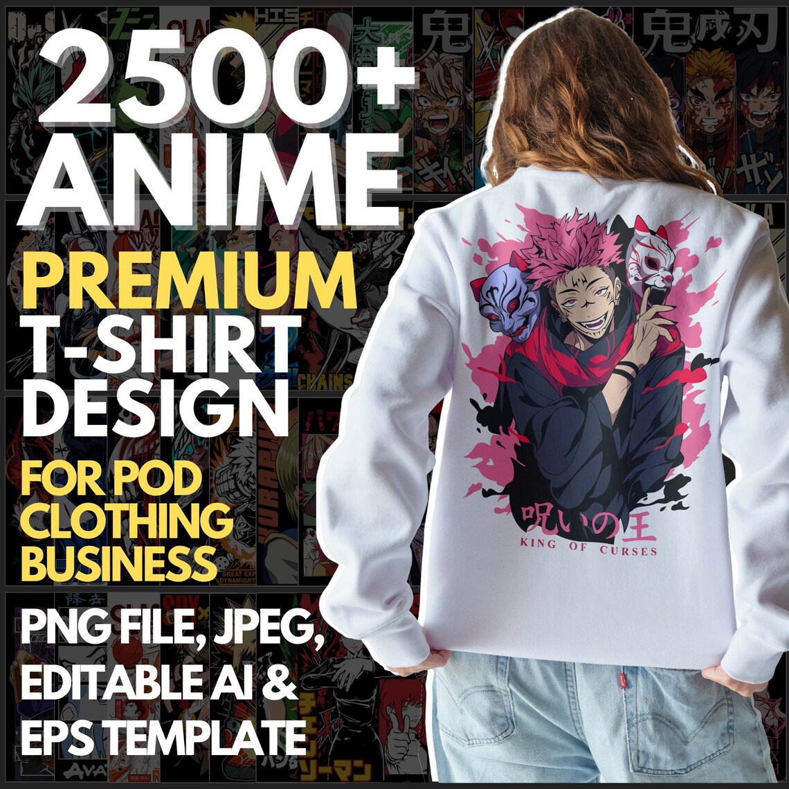 Premium Anime T-shirt Design for Clothing Business and Personal Use ...