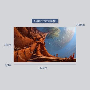 Supertree Village, Printable Wall Art, Supertree Digital Painting for ...