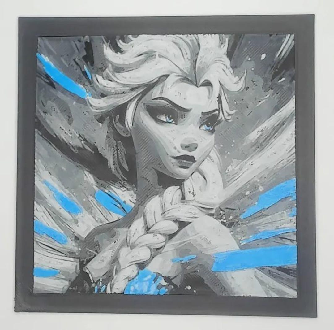 DISNEY 3D Hueforge Wall Art | 20x20cm Textured Shadow Art ...