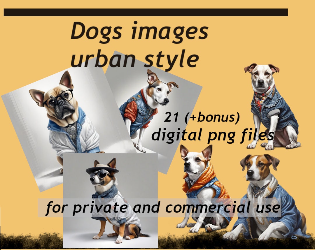 Cliparts, Urban Style Dogs Images, 21 Png Files With Transparent ...