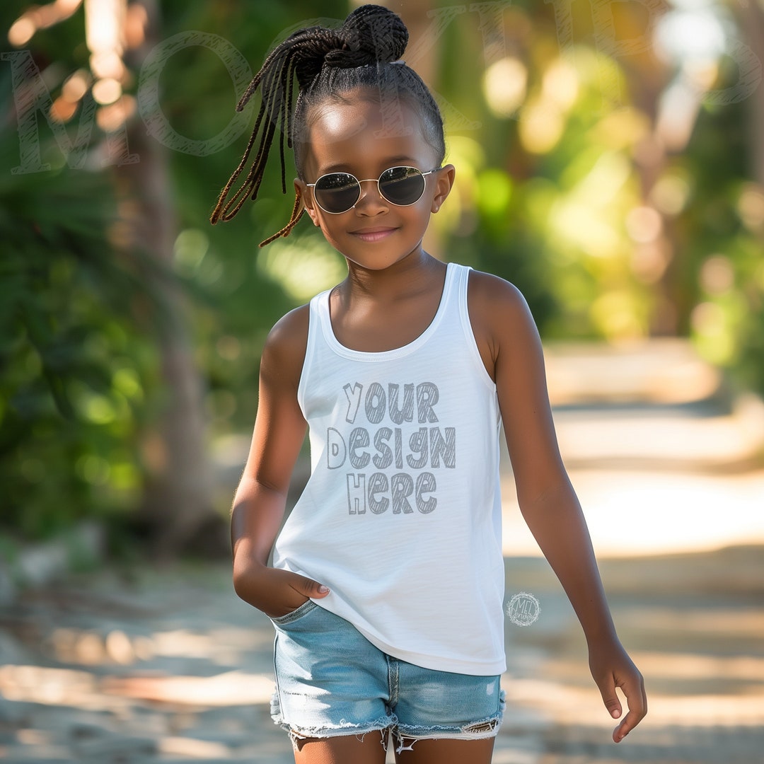 Bella Canvas 3480 Youth Tank Mockup Girl / Child White Tank Mock-up ...