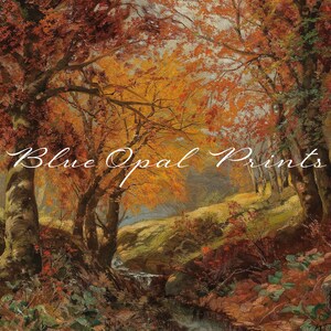 Forest Glade in Autumn Landscape Oil Painting, Fall Wall Art, Printable ...