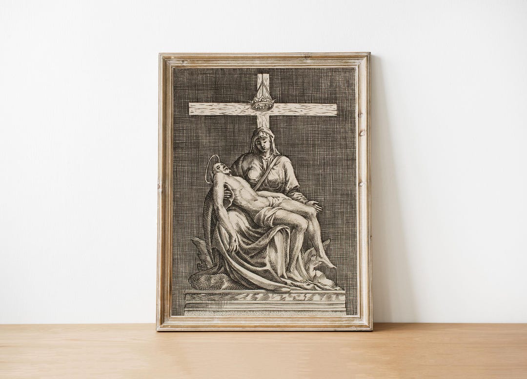 Vintage Pieta Print: Catholic Art, Jesus Art , Religious Gift, Antique ...