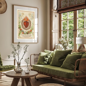 Vintage Sacred Heart Print: Catholic Wall Art, Antique Decor, Catholic ...