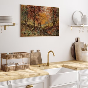 Forest Glade in Autumn Landscape Oil Painting, Fall Wall Art, Printable ...