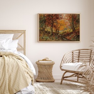 Forest Glade in Autumn Landscape Oil Painting, Fall Wall Art, Printable ...