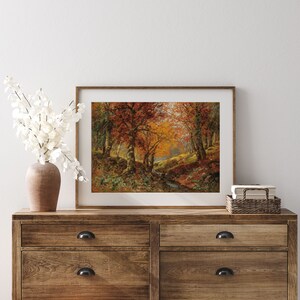 Forest Glade in Autumn Landscape Oil Painting, Fall Wall Art, Printable ...