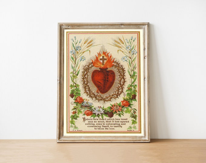 Sacred Heart of Jesus Fine Art Print, Catholic Art, Gifts for Catholics ...