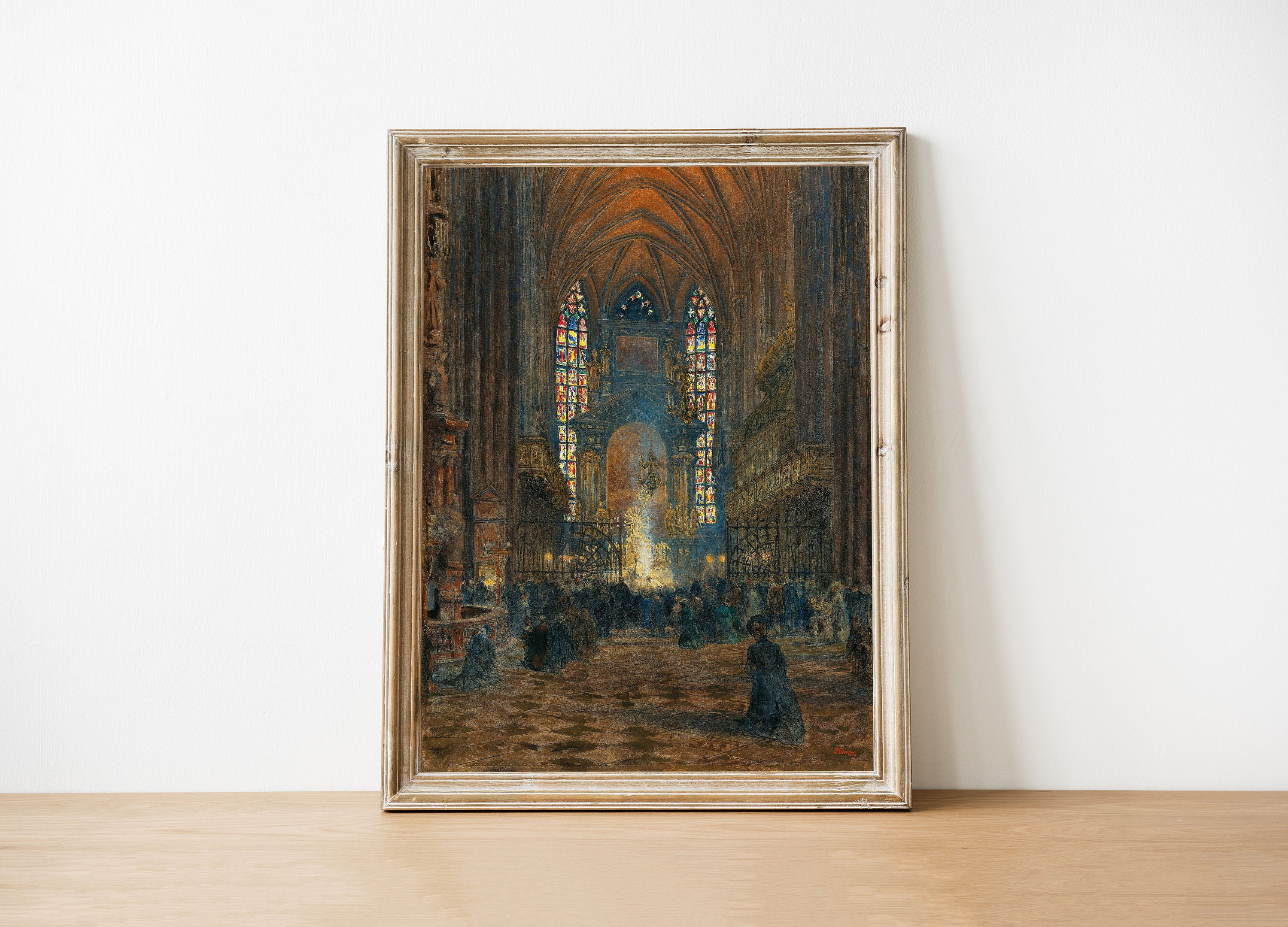 Antique Catholic Mass Oil Painting: Catholic Wall Art, Religious Gift ...