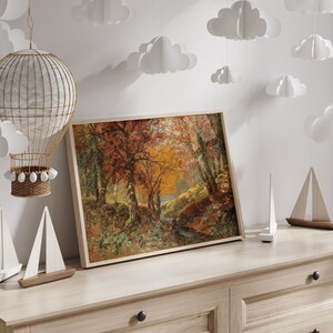 Forest Glade in Autumn Landscape Oil Painting, Fall Wall Art, Printable ...