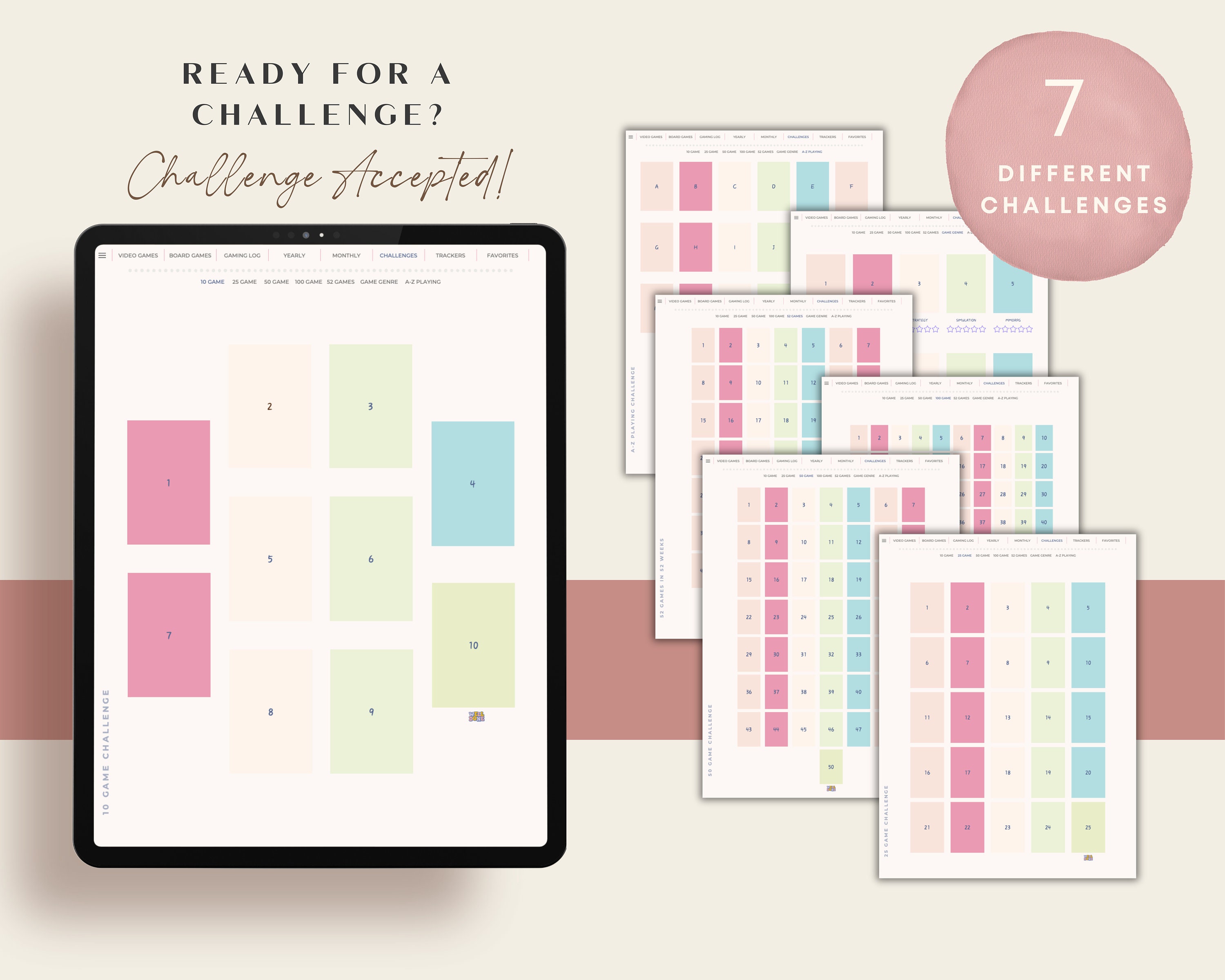 Gaming Journal for Video Games & Board Games, Digital Game Tracker With ...