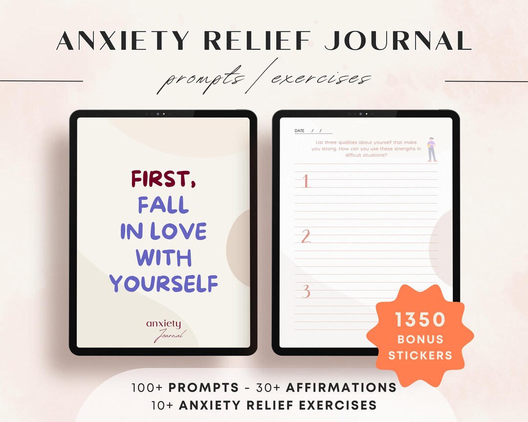 Anxiety Relief Journal With Prompts Printable Anxiety Diary Goodnotes ...