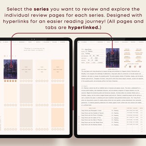 Reading Journal Hyperlinked Pages 240 Books 60 Series Capacity Digital ...