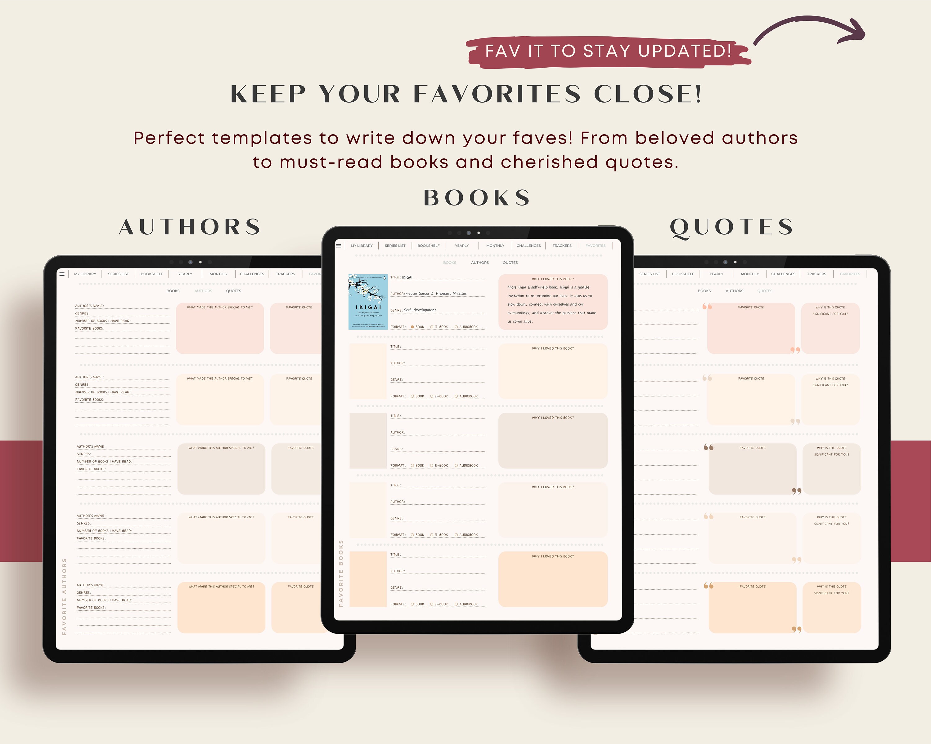 Reading Journal Hyperlinked Pages 240 Books 60 Series Capacity Digital ...