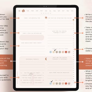 Gratitude Journal Printable Undated Hyperlinked Pages Daily iPad Pro ...
