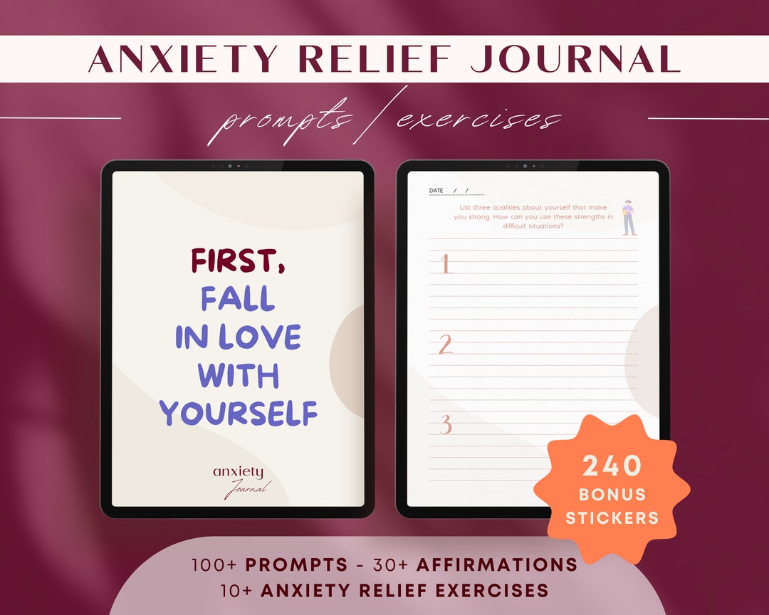 Anxiety Relief Journal With Prompts Printable Anxiety Diary Goodnotes ...
