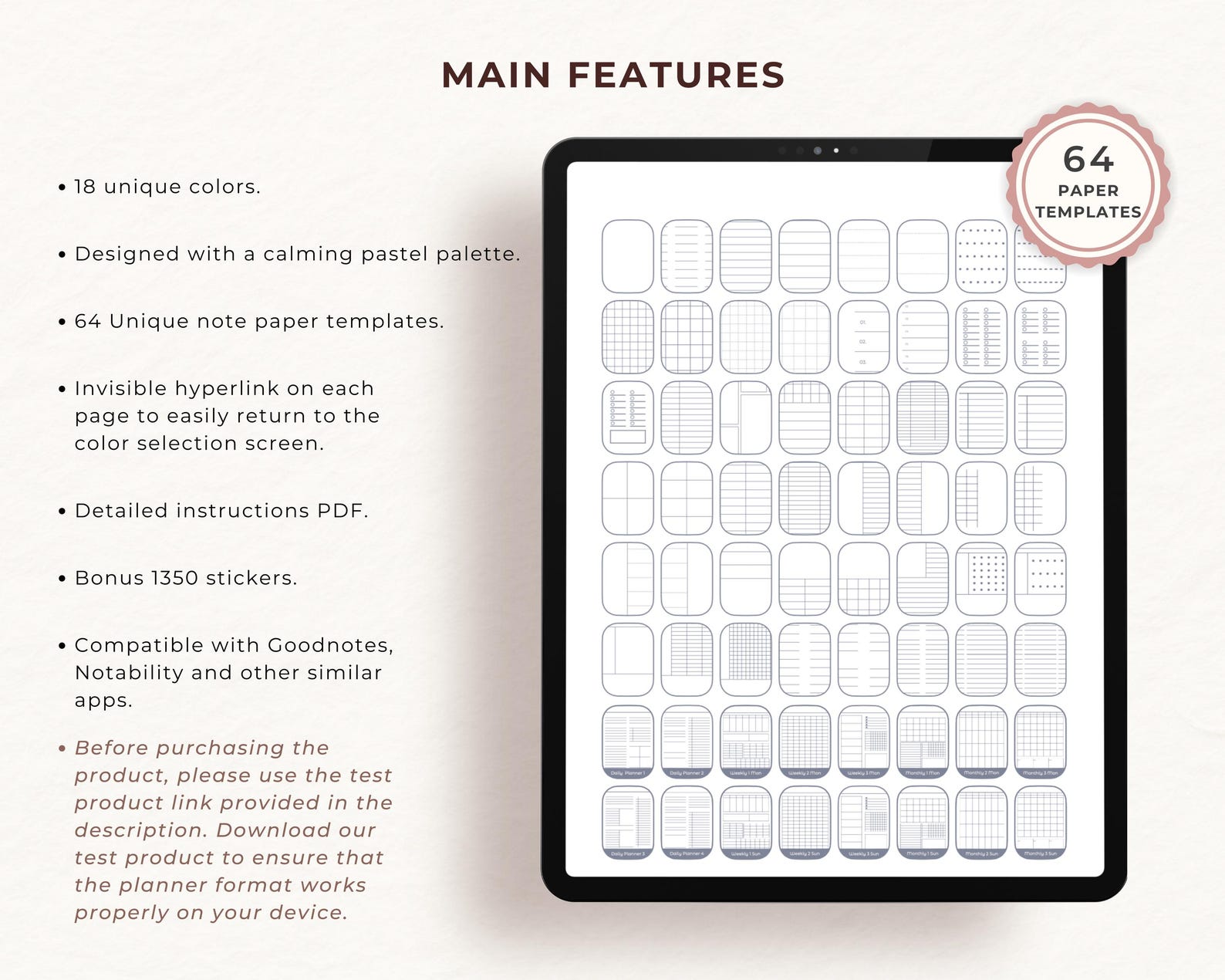 Digital Note Templates Goodnotes, iPad Note Taking Templates, Digital ...