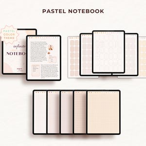 Hyperlinked Digital Notebook Bundle: 5 Color Themes, 36 Paper Styles ...