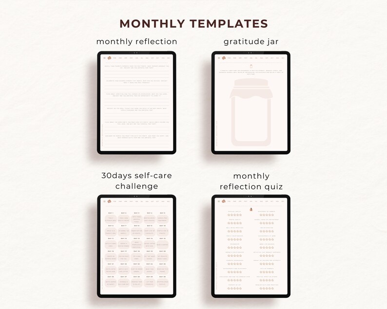 Gratitude Journal Printable Undated Hyperlinked Pages Daily iPad Pro ...
