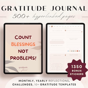 Gratitude Journal Printable Undated Hyperlinked Pages Daily iPad Pro ...