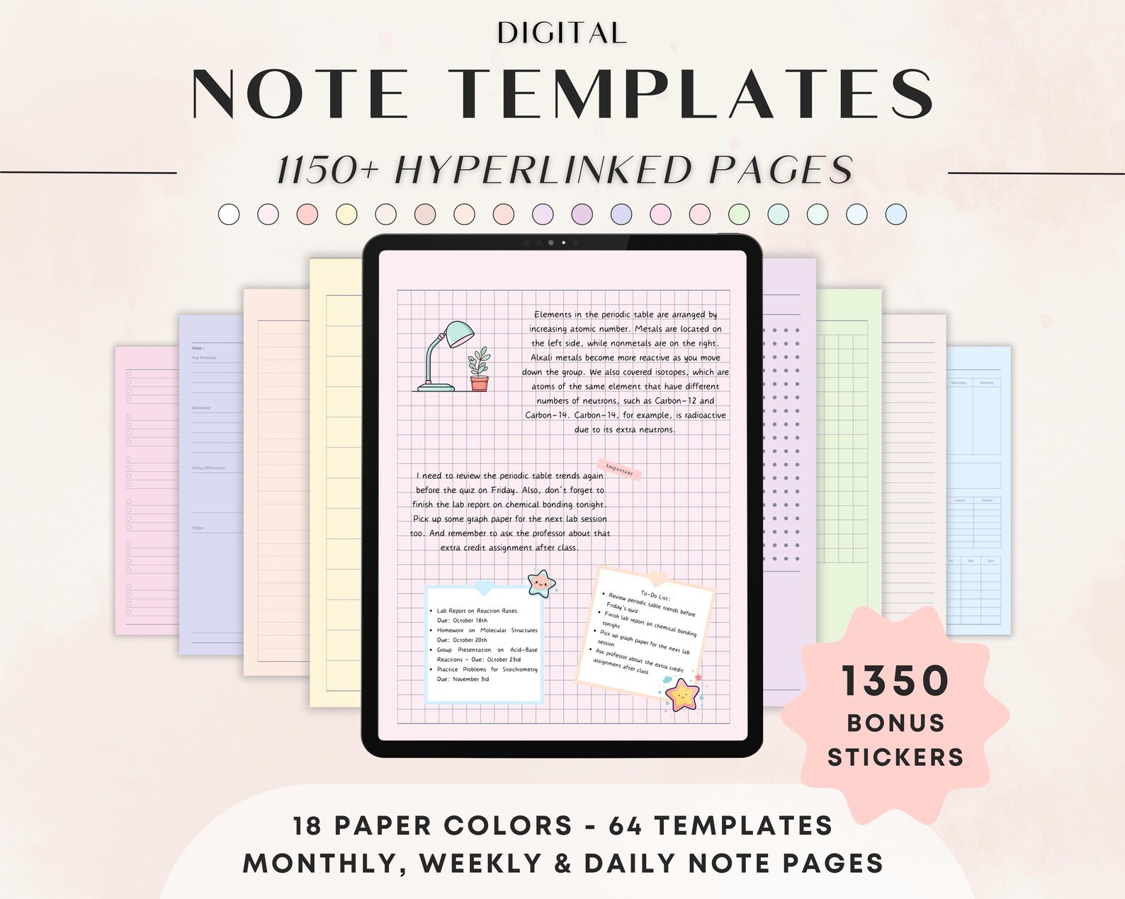 Digital Note Templates Goodnotes, iPad Note Taking Templates, Digital ...