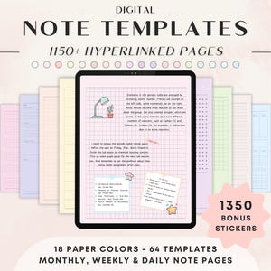 Digital Note Templates Goodnotes, iPad Note Taking Templates, Digital ...